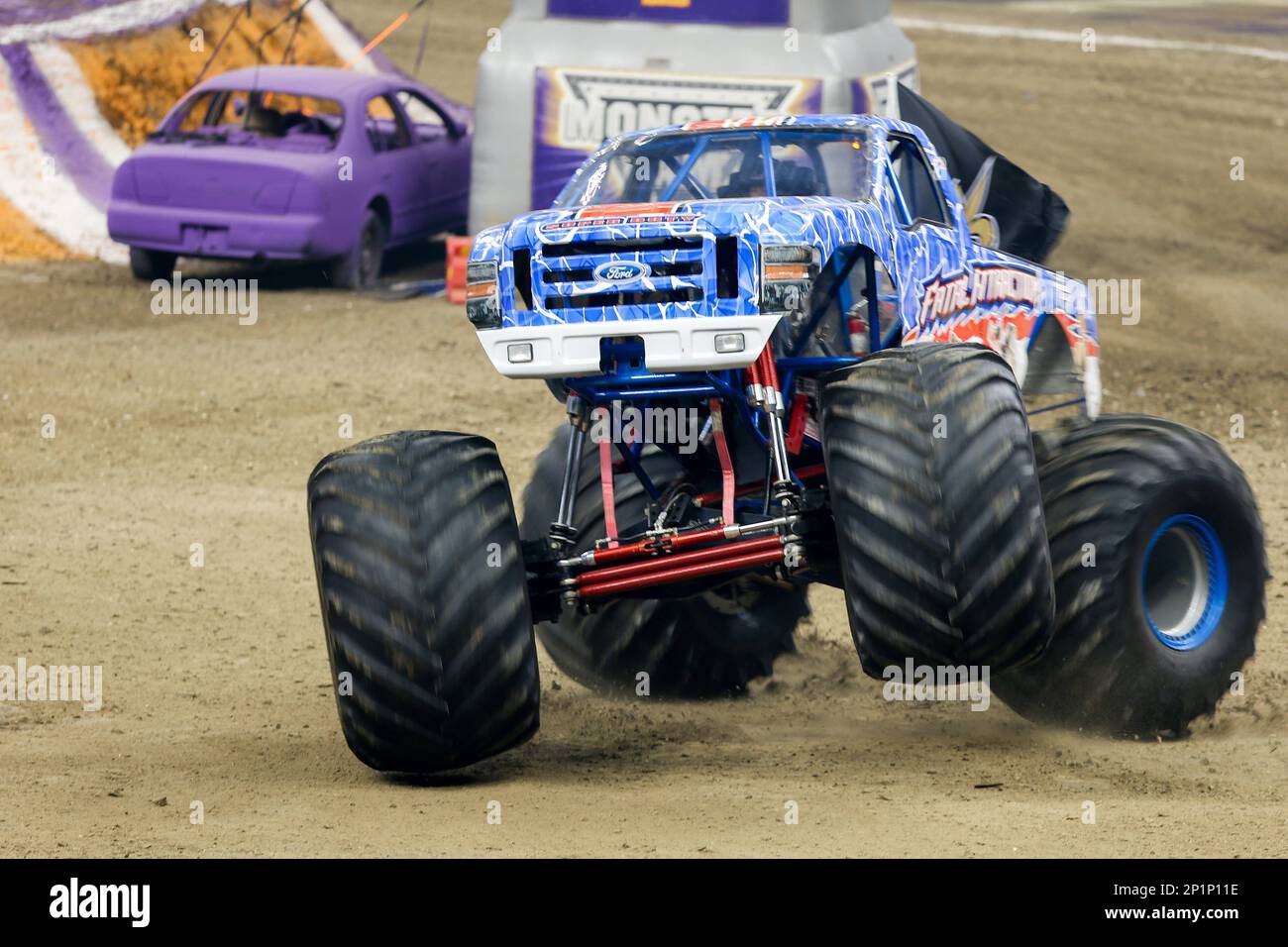 February 20, 2016: Fatal Attraction monster truck in action during ...