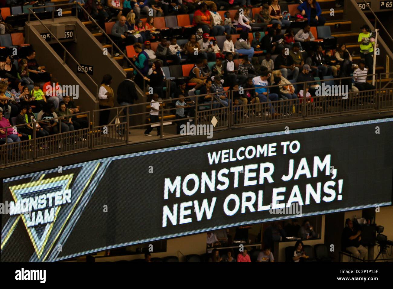 February 20, 2016: Monster Jam sign welcoming fans during Monster Jam ...