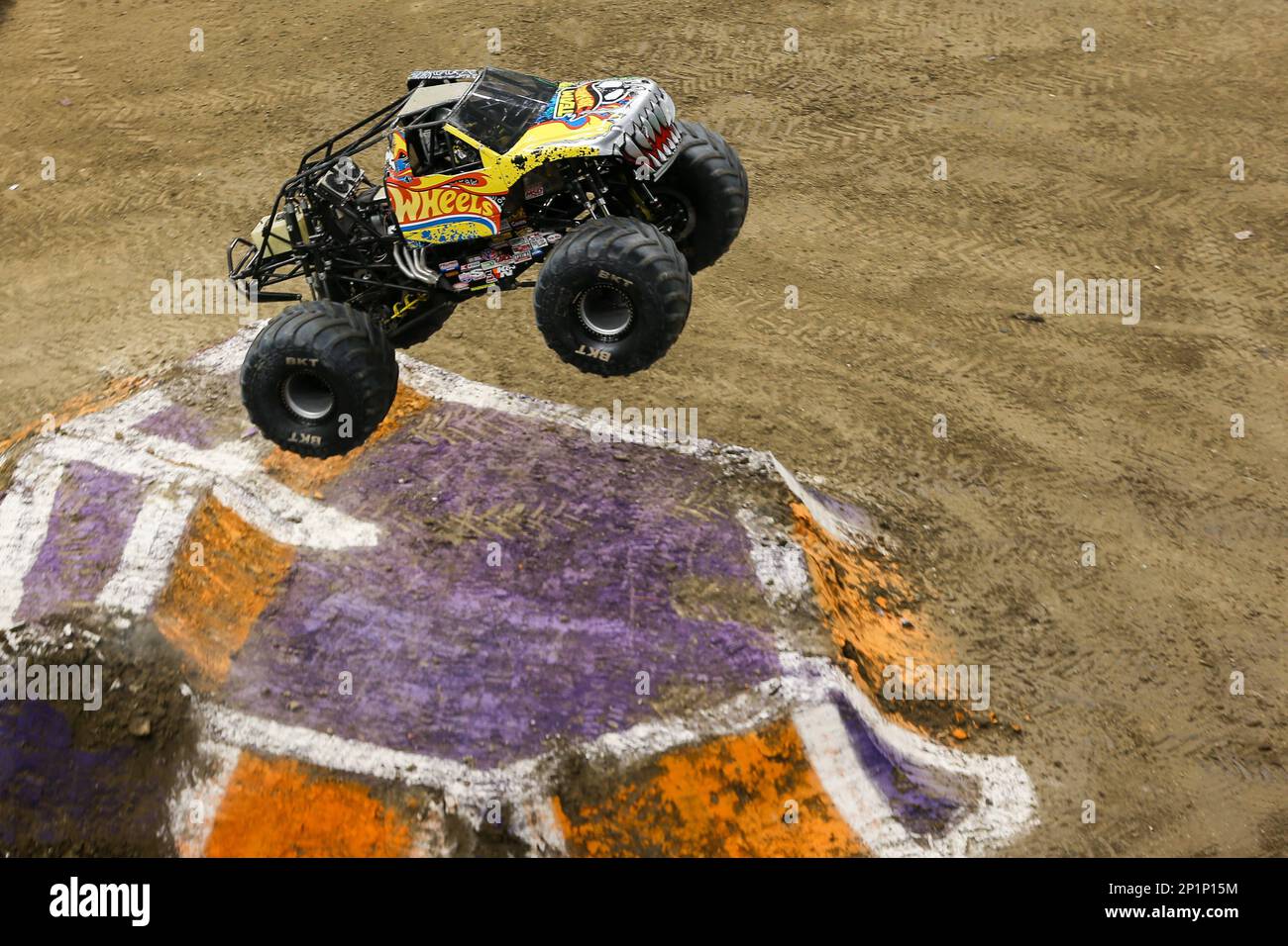 February 20, 2016: Hot Wheels monster truck in action during Monster ...