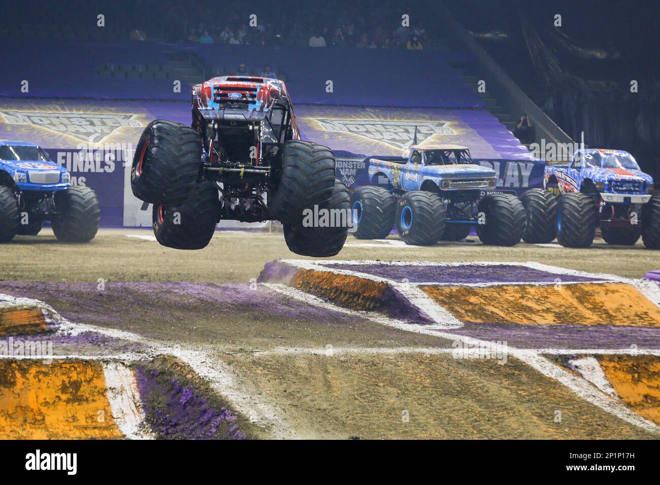 February 20, 2016: Barbarian monster truck in action during Monster Jam ...