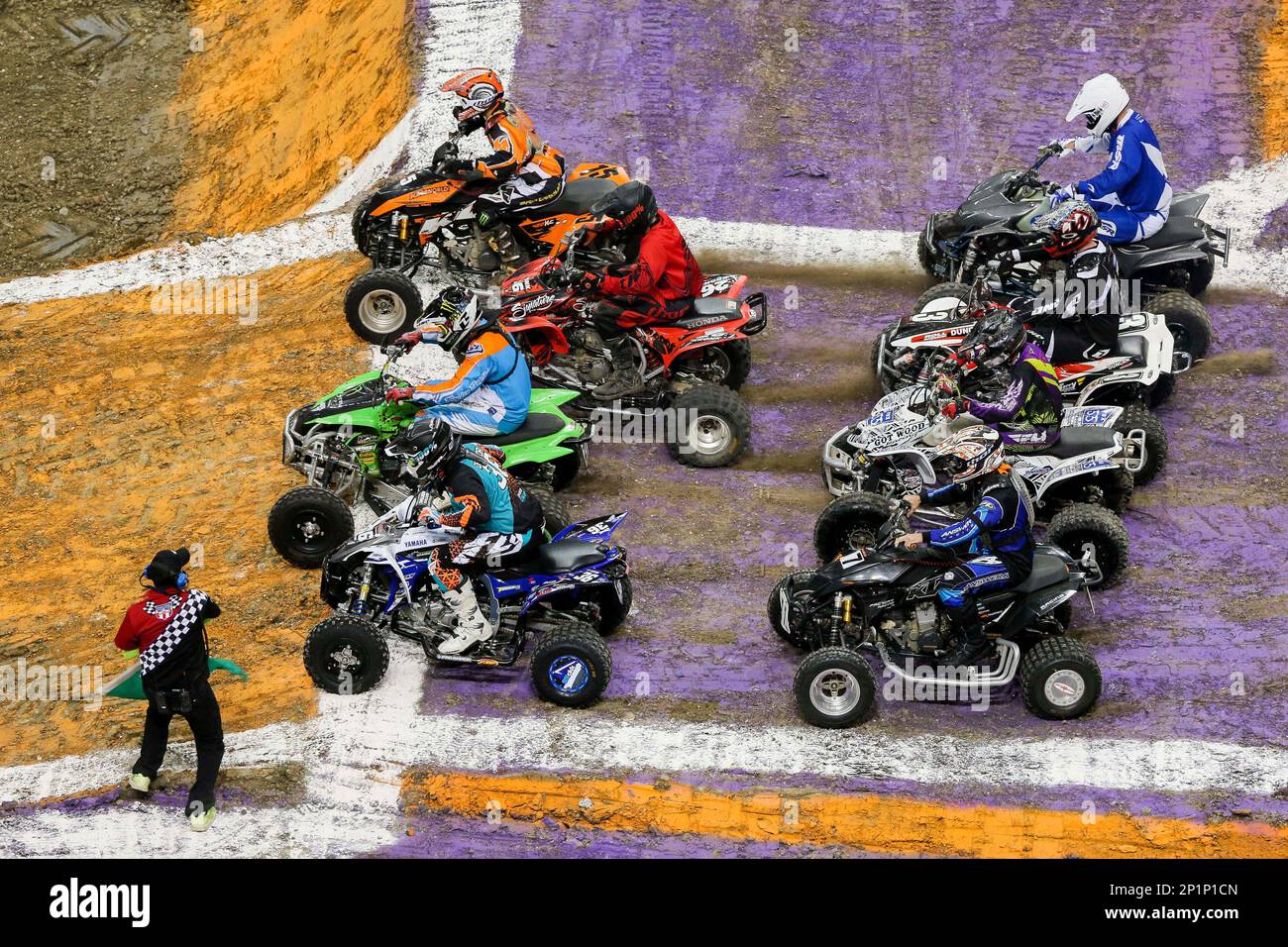 February 20, 2016: ATV racing during Monster Jam at the Mercedes-Benz ...