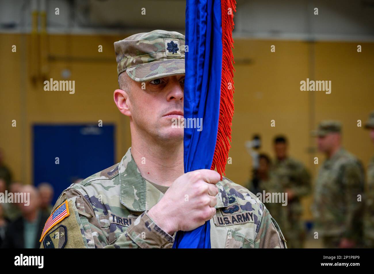 U.S. Army Lt. Col. Vincent Tirri, commander of the Recruiting and Retention Battalion, holds the ...