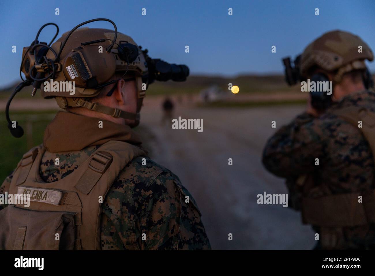 U.S. Marine Corps Sgt. Collier Zelenka, left, a rifleman with 2nd ...