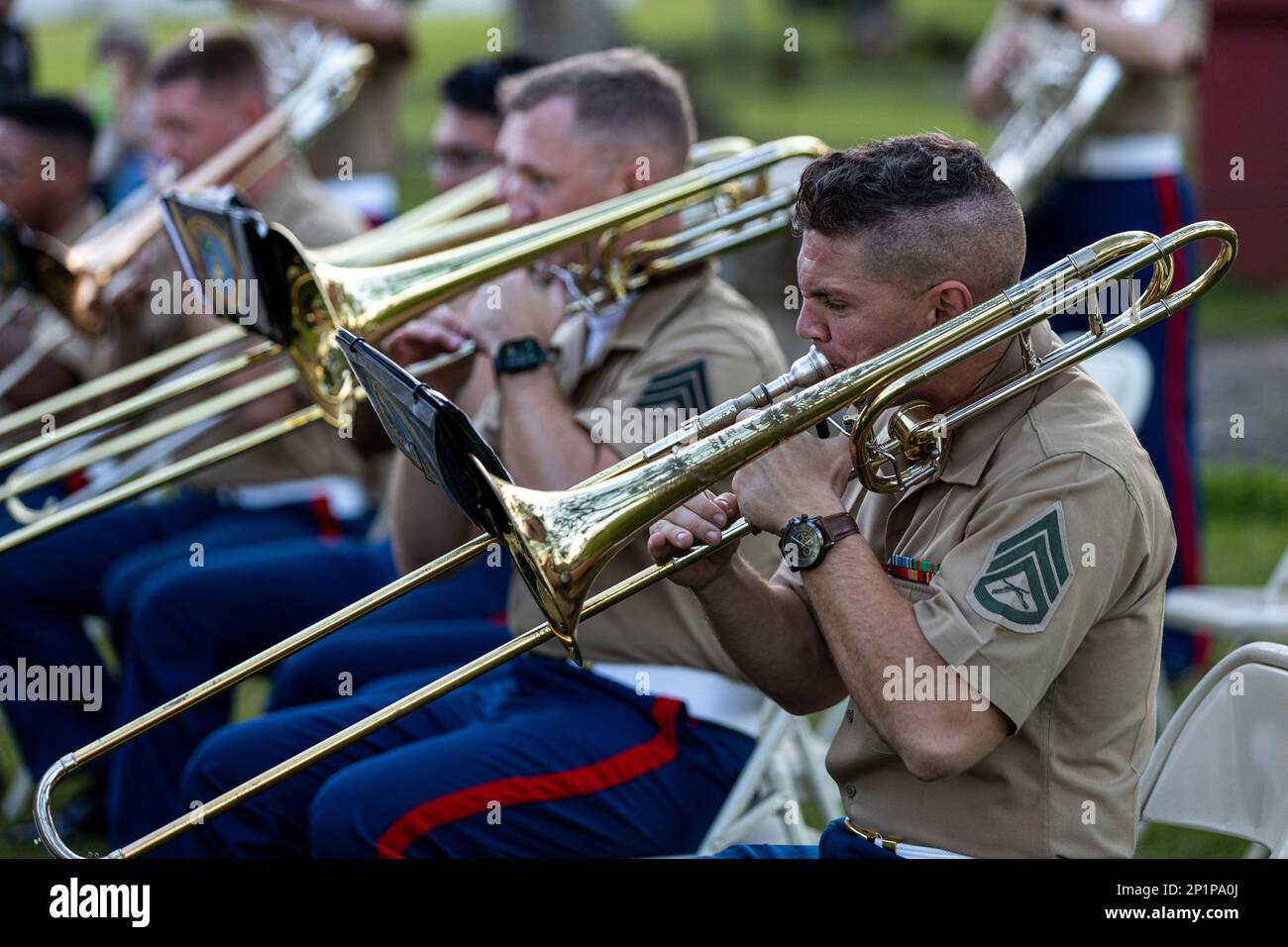 U.S. Marines with Marine Corps Forces Pacific Band perform for ...