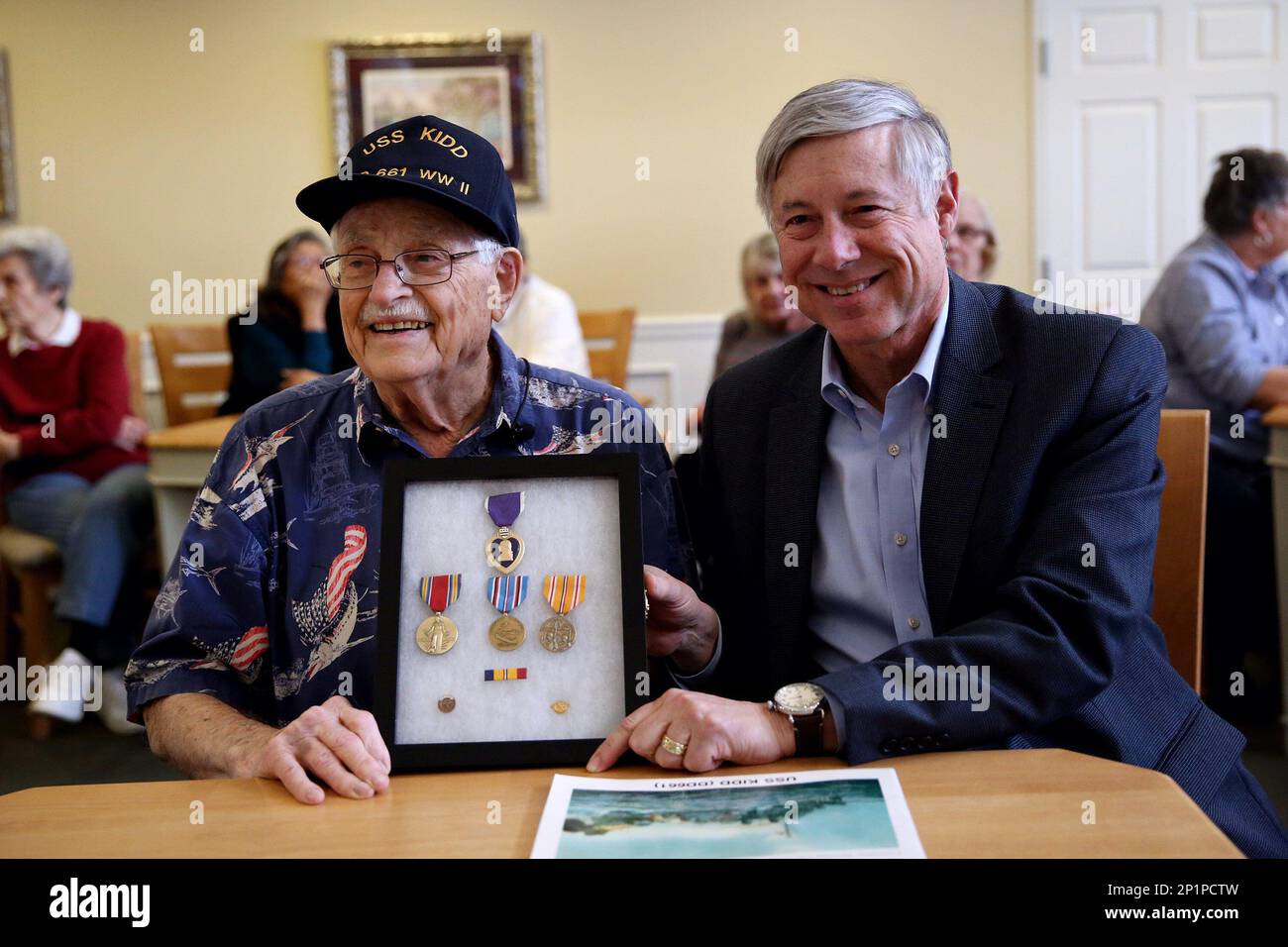 In this photo taken on Tuesday, Feb. 16, 2016, World War II veteran ...