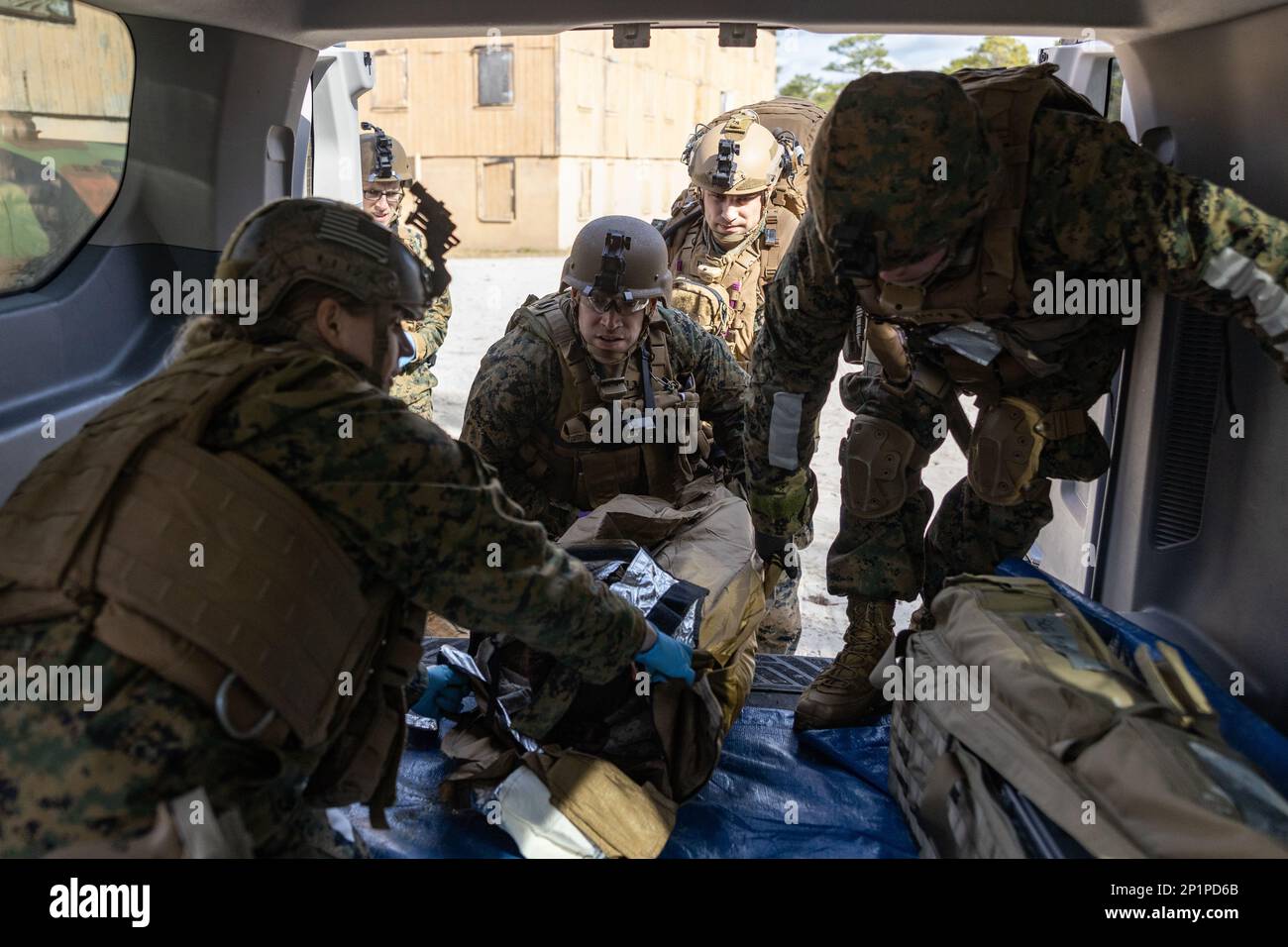 U.S. Navy sailors with 2nd Medical Battalion, 2nd Marine Logistics ...