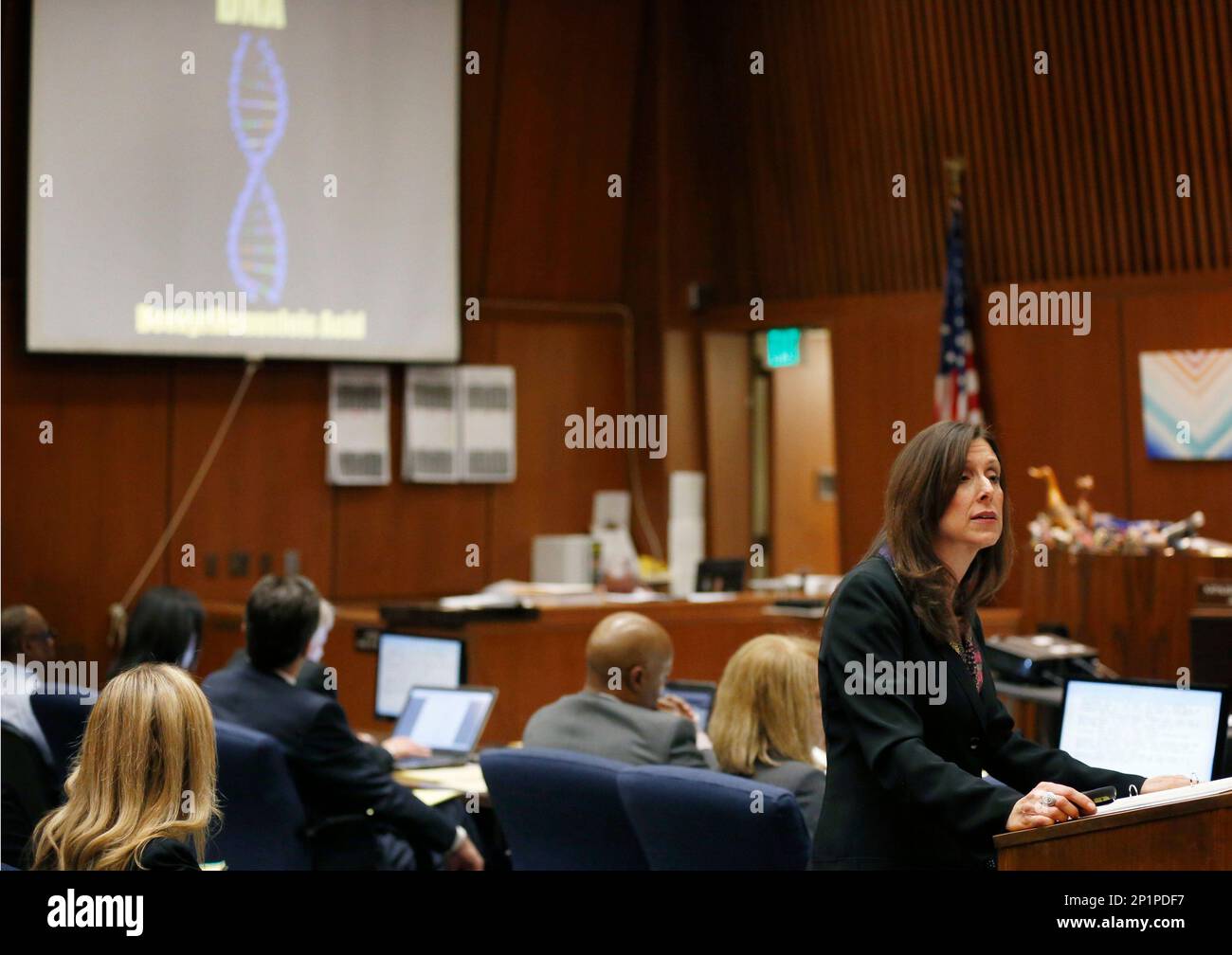 Deputy District Attorney prosecutor Beth Silverman, far right, talks ...