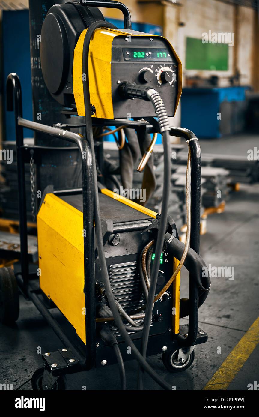Control panel of semi automatic wire feed welder machine Stock Photo ...