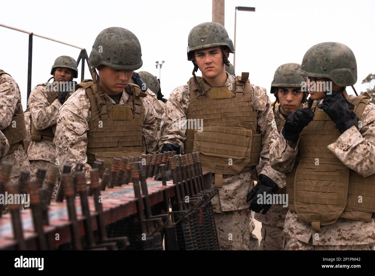 U.S. Marine Corps recruits with Alpha Company, 1st Recruit Training ...