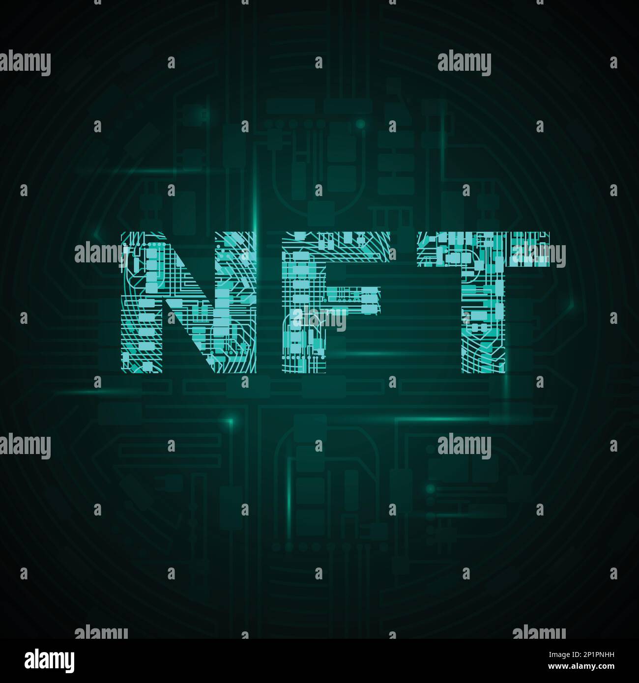Electric circuit NFT green background Stock Vector Image & Art - Alamy