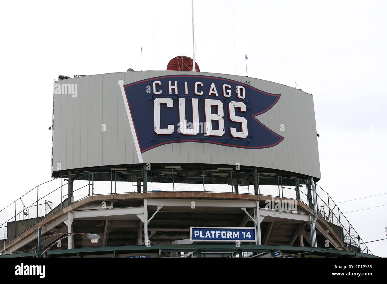 A general view of the exterior of Wrigley Field, home of the Chicago ...