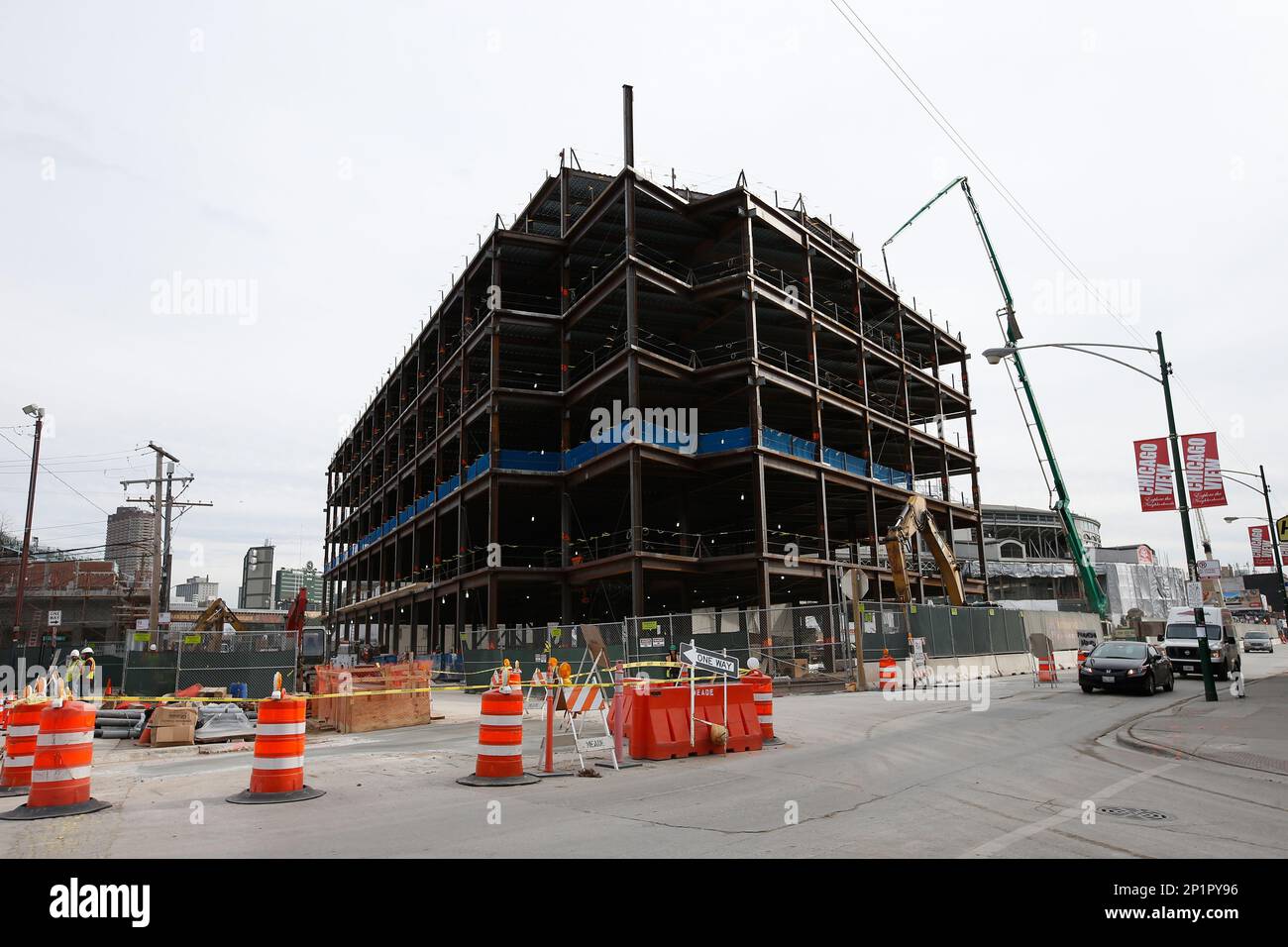 A general view of the exterior of Wrigley Field, home of the Chicago ...