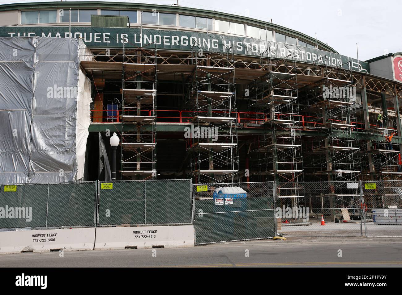 A general view of the exterior of Wrigley Field, home of the Chicago ...