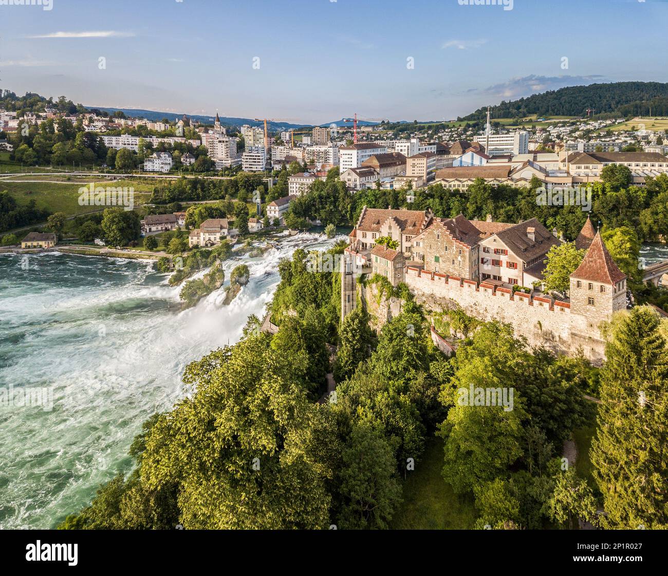 Laufen, Switzerland - 02 July, 201: Aerial image with drone over the ...