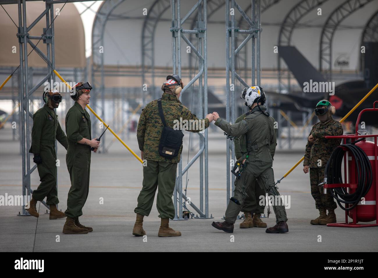 U.S. Marine Corps Capt. Addison Dishart, a pilot with Marine Fighter ...