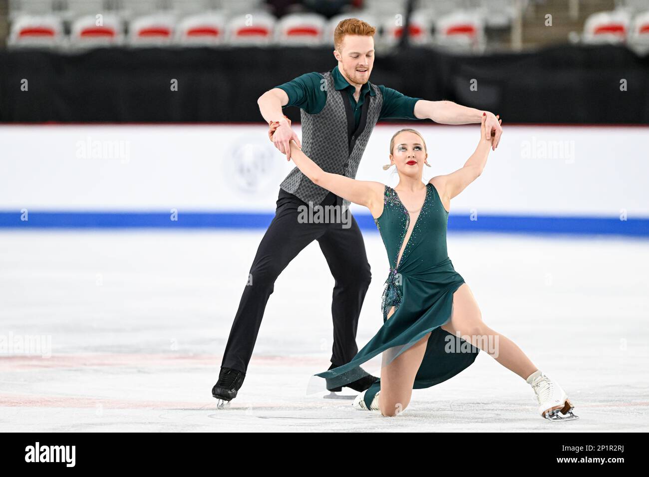 Nadiia BASHYNSKA & Peter BEAUMONT (CAN), during Junior Ice Dance, Rhythm Dance, at the ISU World ...