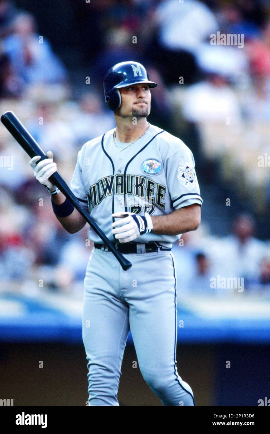 Kevin Barker of the Milwaukee Brewers during a 1999 Major League ...