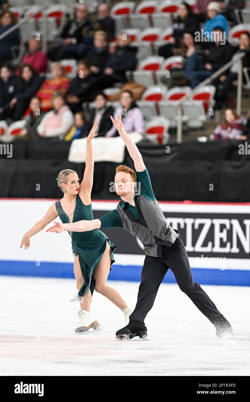 Nadiia BASHYNSKA & Peter BEAUMONT (CAN), during Junior Ice Dance, Rhythm Dance, at the ISU World ...