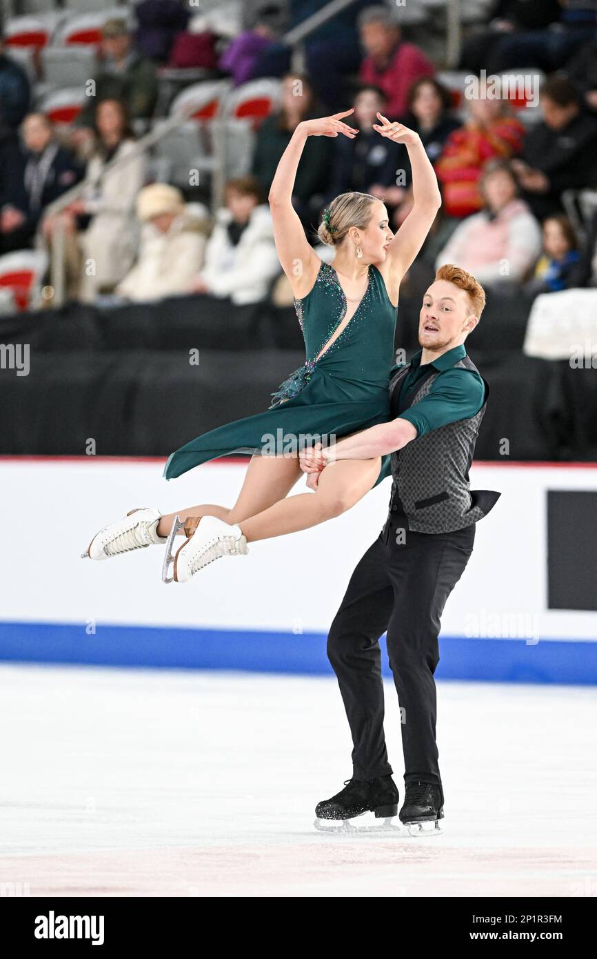 Nadiia BASHYNSKA & Peter BEAUMONT (CAN), during Junior Ice Dance, Rhythm Dance, at the ISU World ...