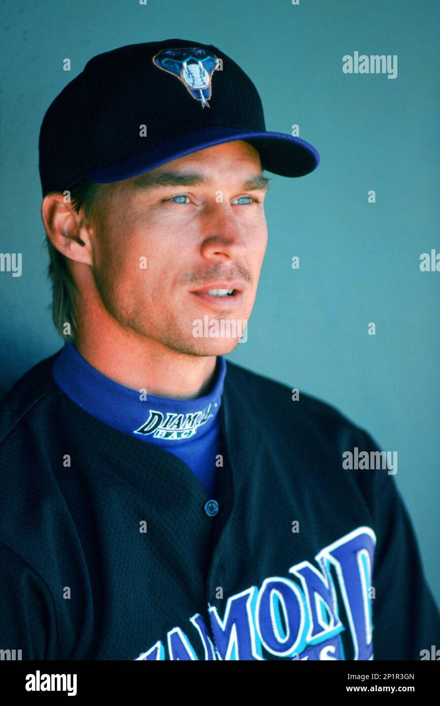 Todd Stottlemyre of the Arizona Diamondbacks in the dugout before a ...