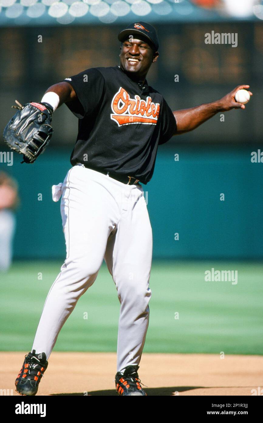 Calvin Pickering of the Baltimore Orioles before a 1999 Major League ...