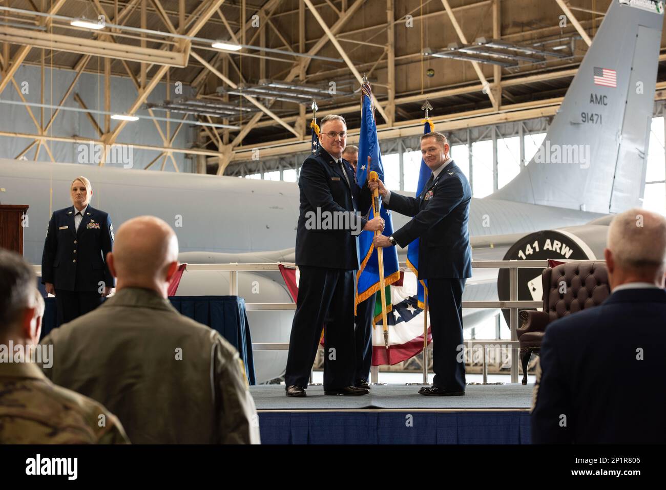 Brig. Gen. Gent Welsh, Commander, Washington Air National Guard passes ...