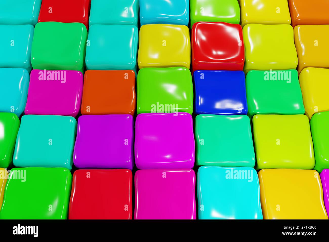 Abstract background with soft colored cubes. Jelly colorful cubes ...