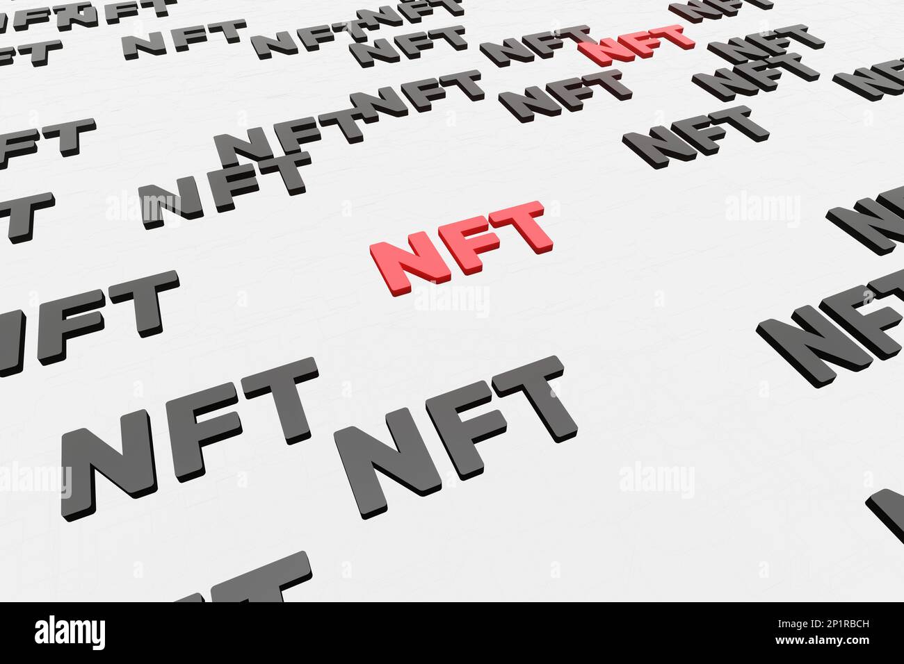 NFT crypto symbols icon on white background 3d render. Non fungible ...