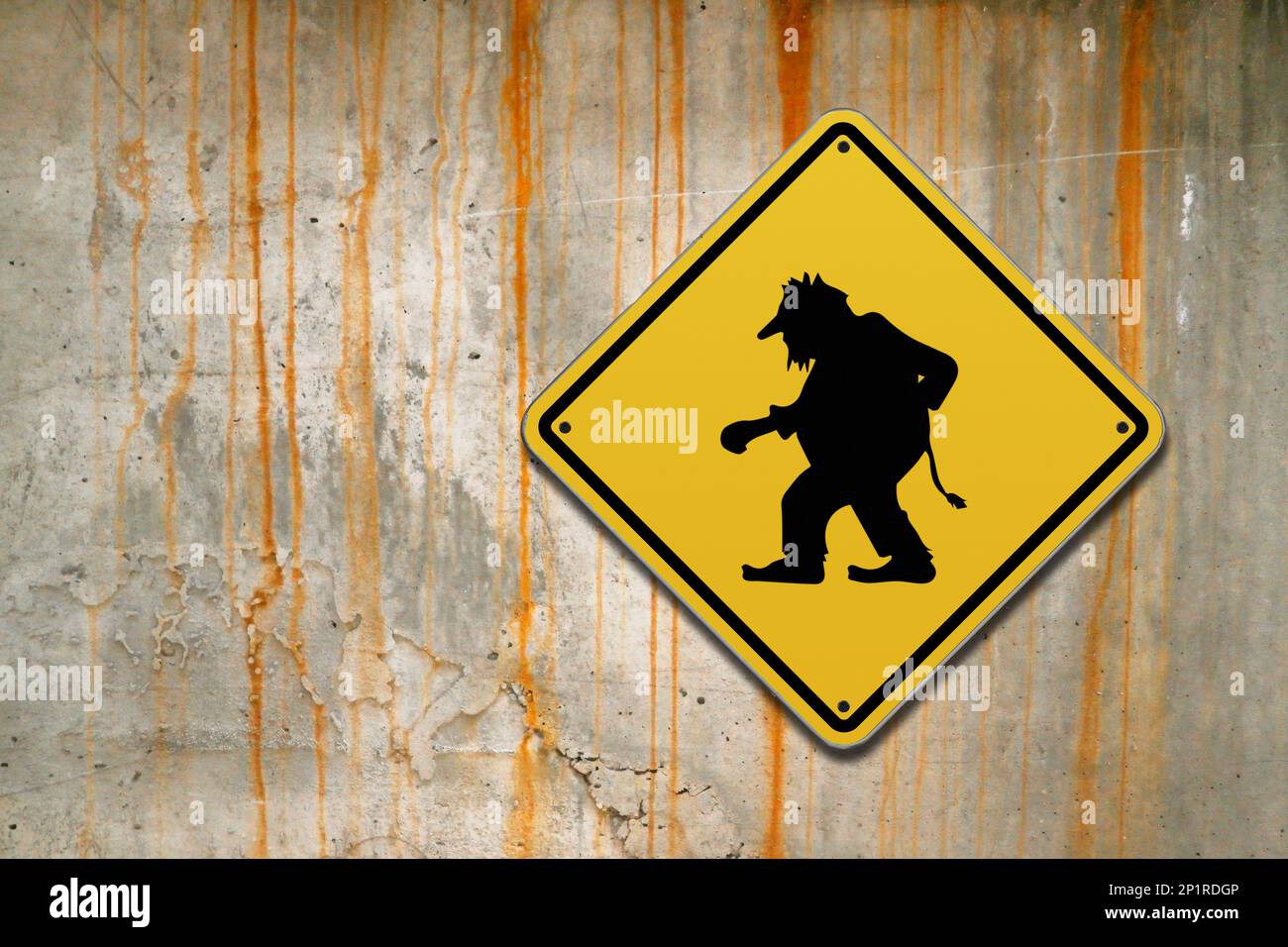 Diamond-shaped sign with yellow background and black border with a ...