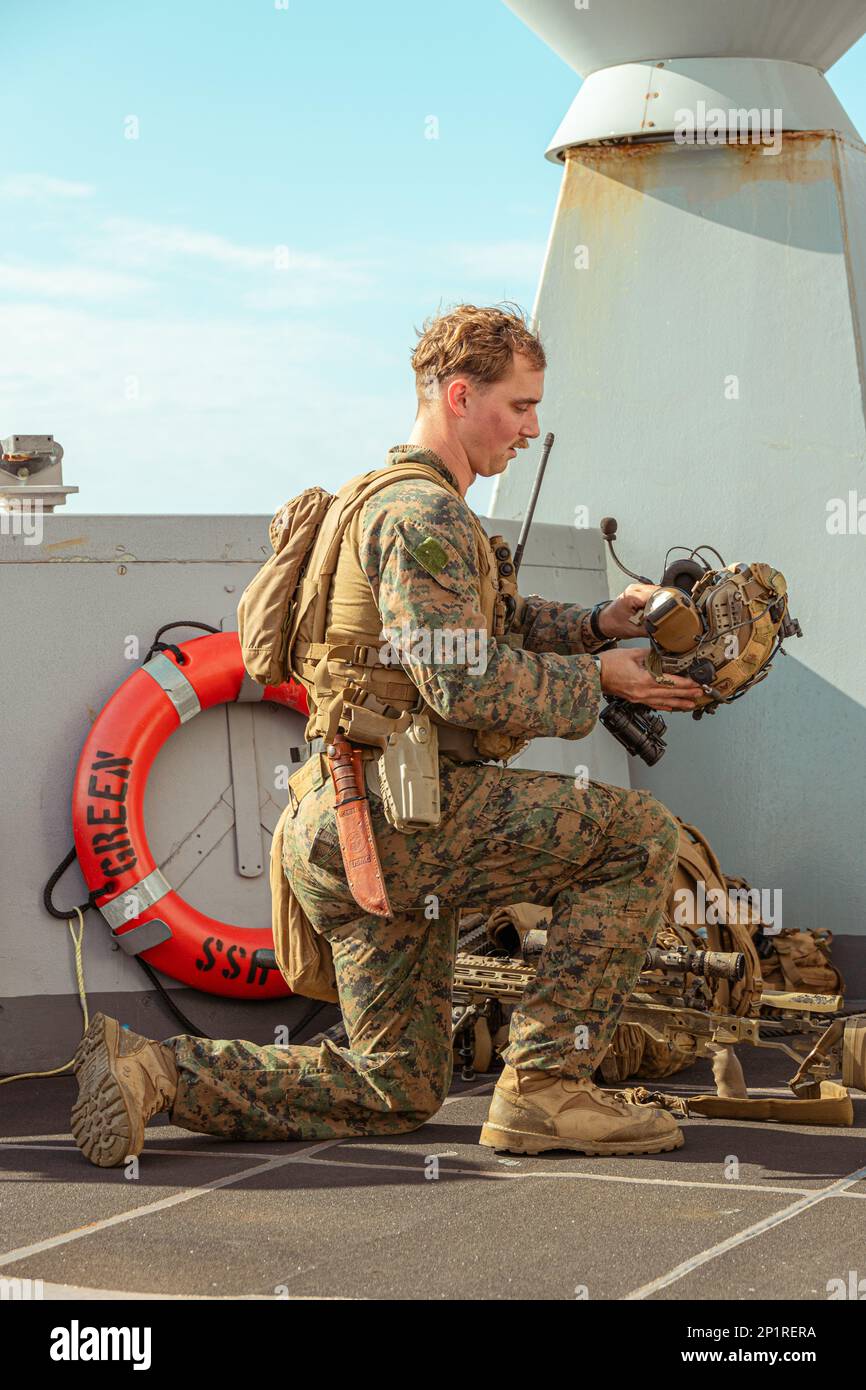 U.S. Marine Corps Sgt. Aaron Meeke, a scout sniper with Battalion ...