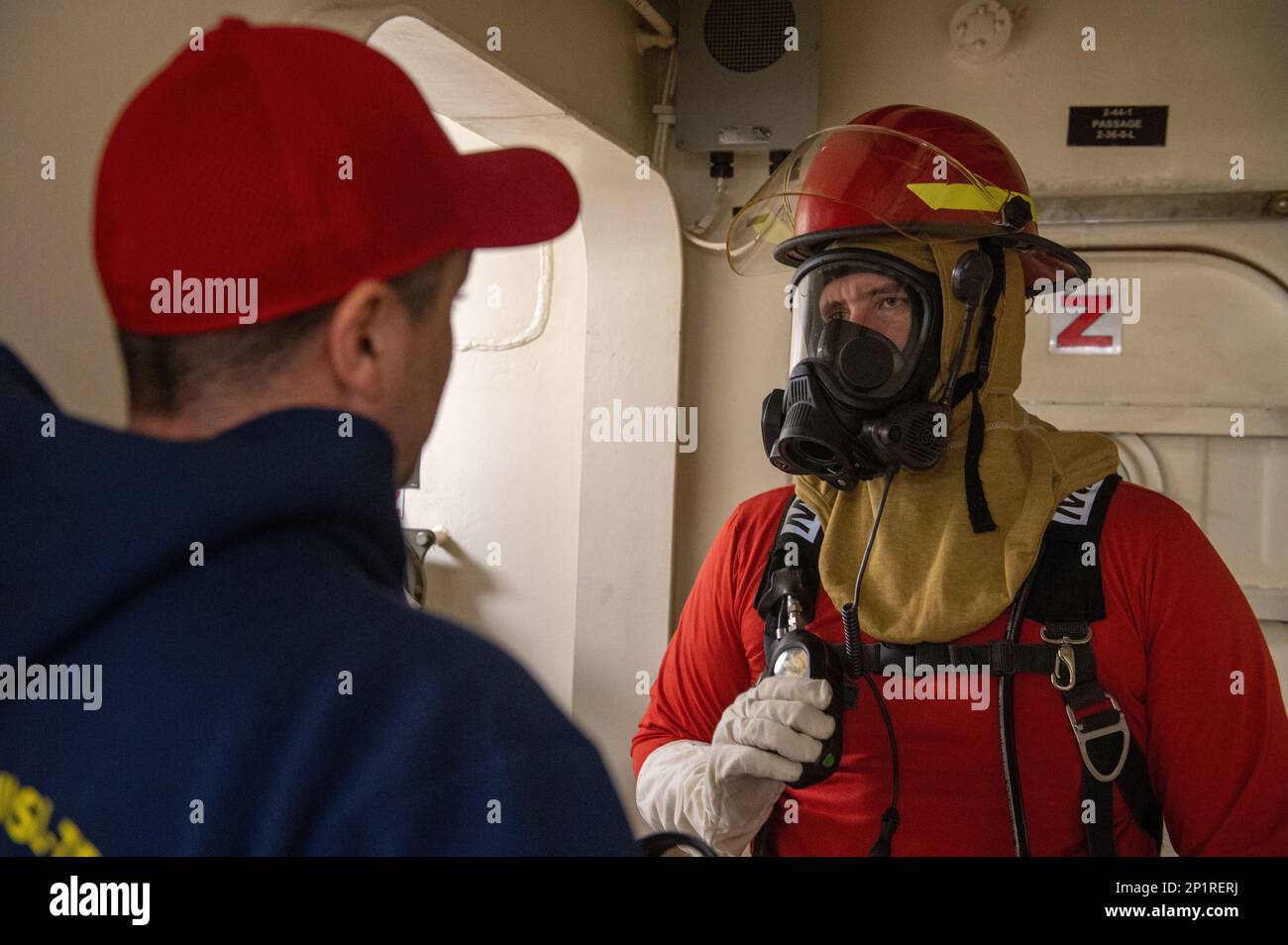 USCGC Stone's (WMSL 758) crew conducts damage control training in the ...