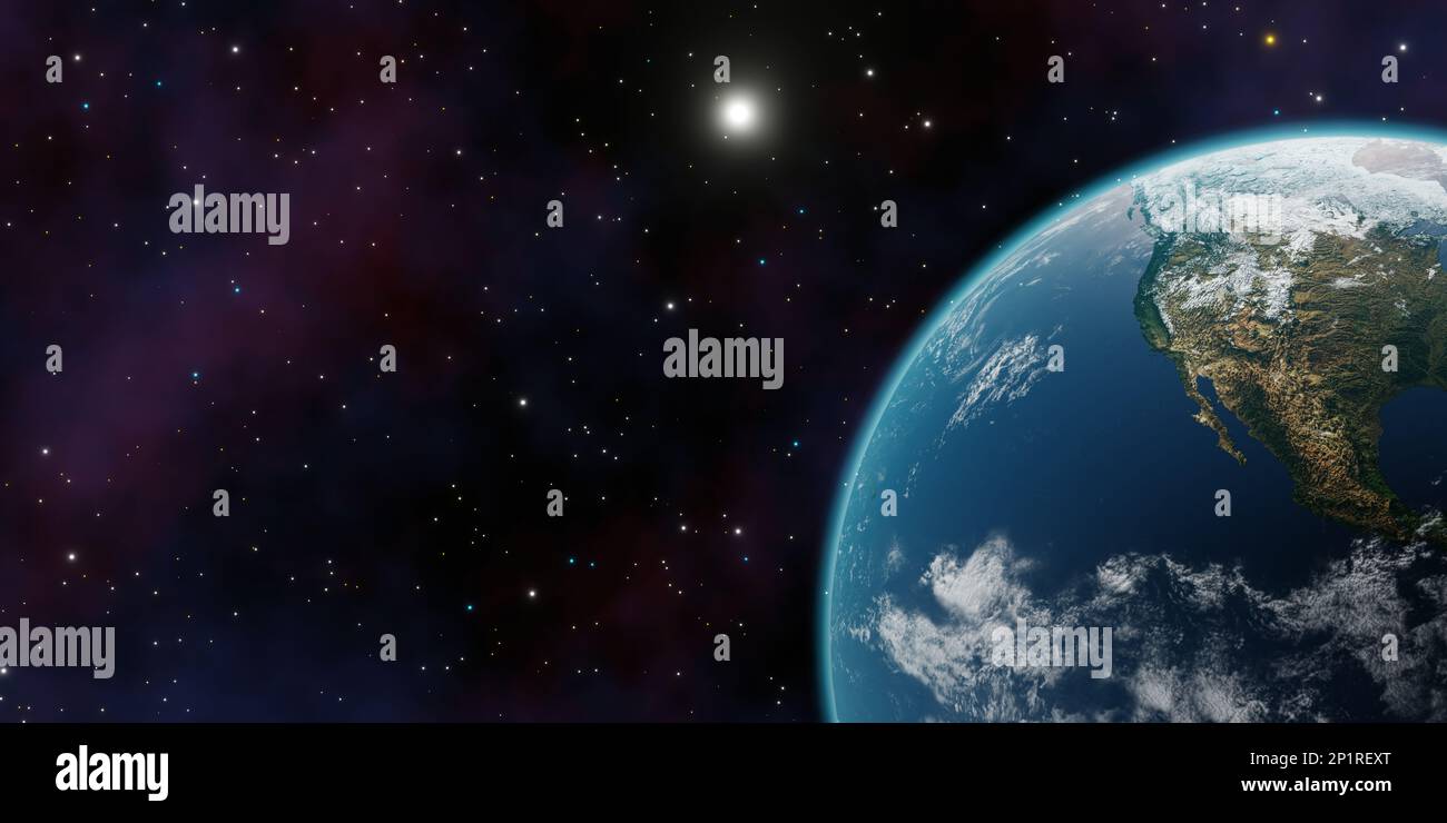 Beautiful 3d earth planet 3d render. Concept of climate change, dark ...