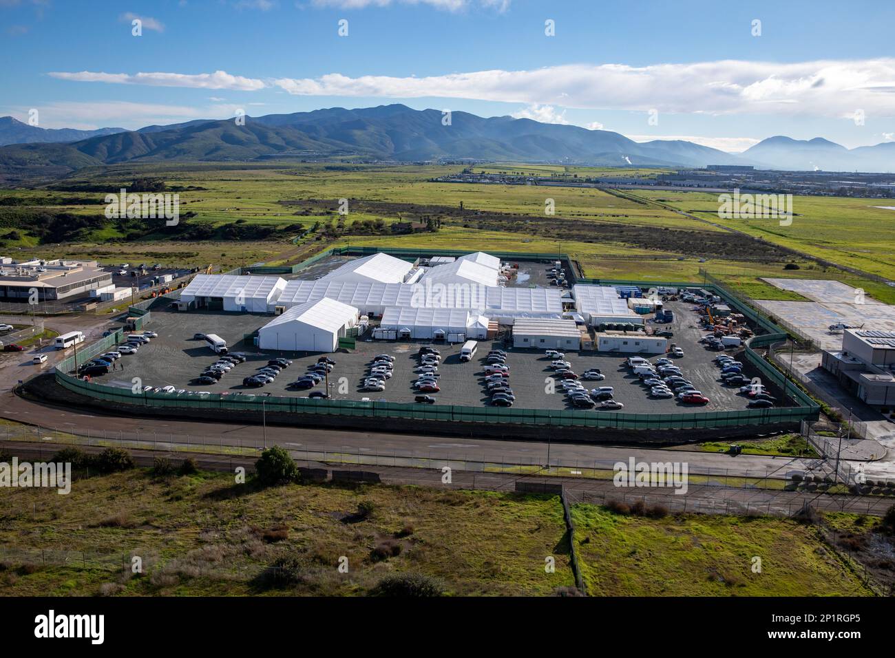 Aerial view of the soft-sided facility in Otay Mesa, CA Stock Photo - Alamy
