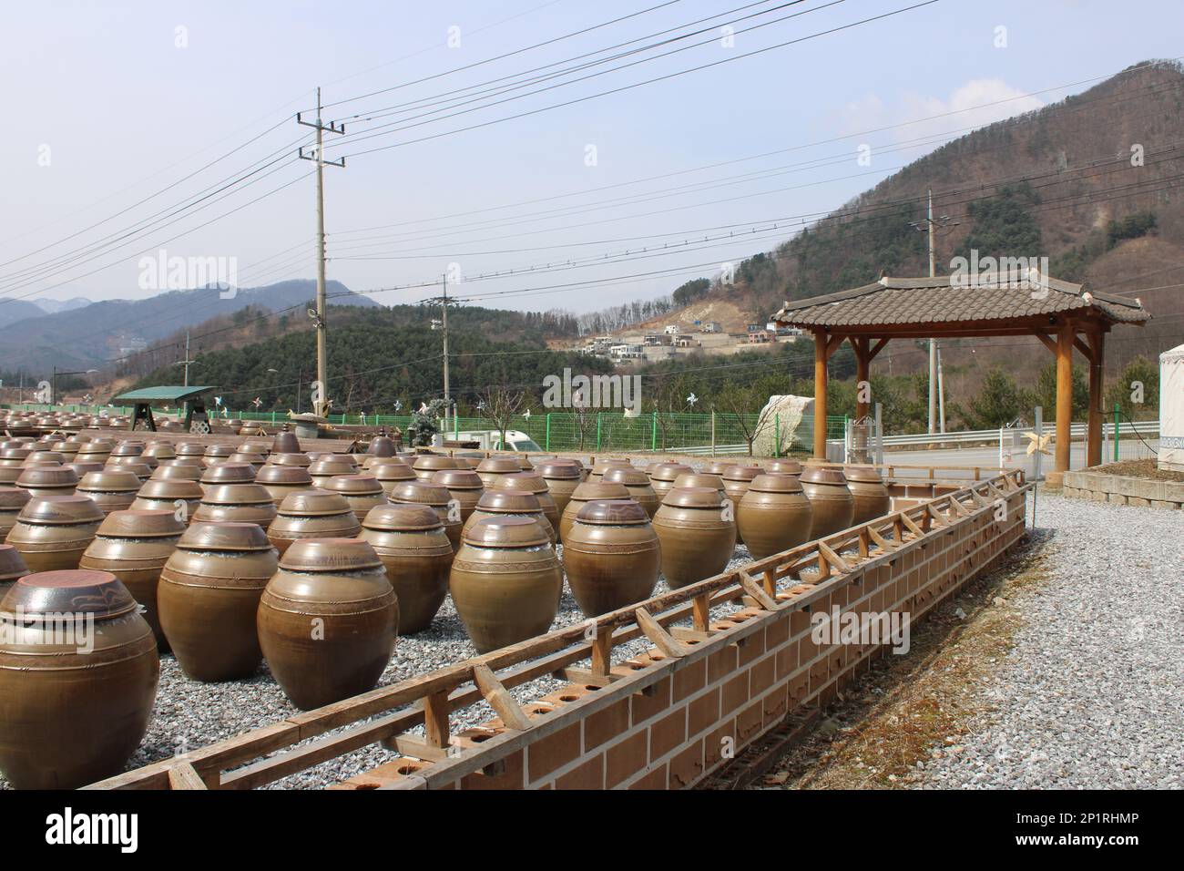 Traditional Korean fermentation jars in country market Stock Photo - Alamy