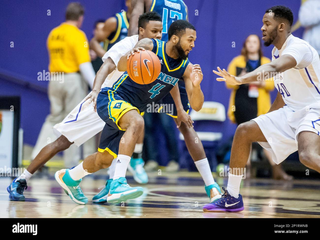 UNC Wilmington guard Jordon Talley (4) drives across the court during ...
