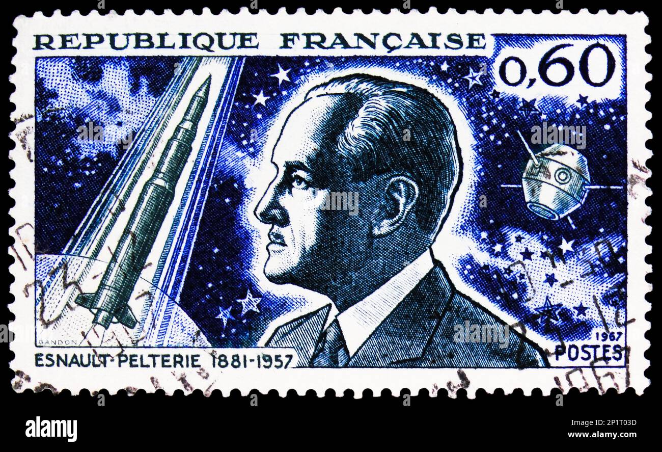 MOSCOW, RUSSIA - FEBRUARY 15, 2023: Postage stamp printed in France ...