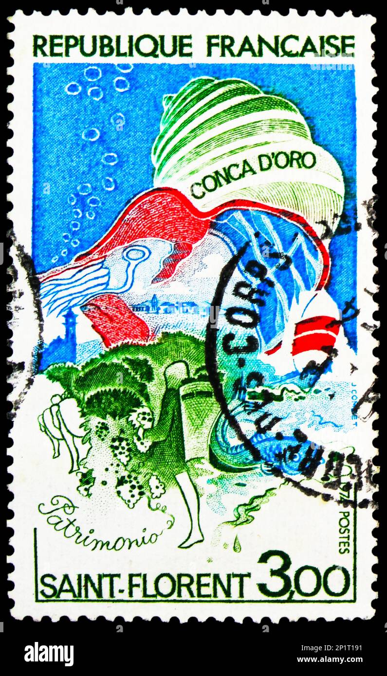 MOSCOW, RUSSIA - FEBRUARY 15, 2023: Postage stamp printed in France ...