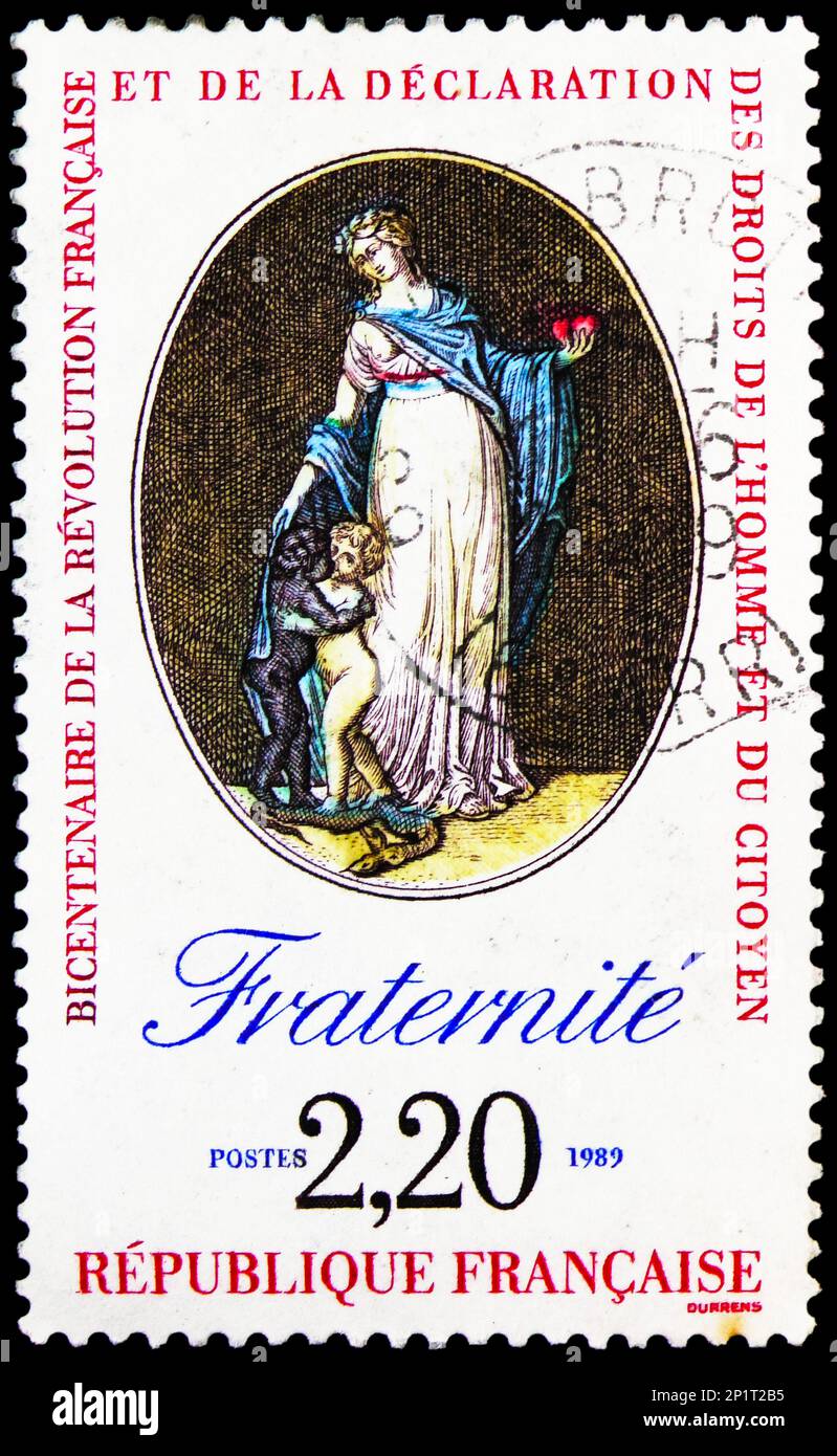 MOSCOW, RUSSIA - FEBRUARY 15, 2023: Postage stamp printed in France ...