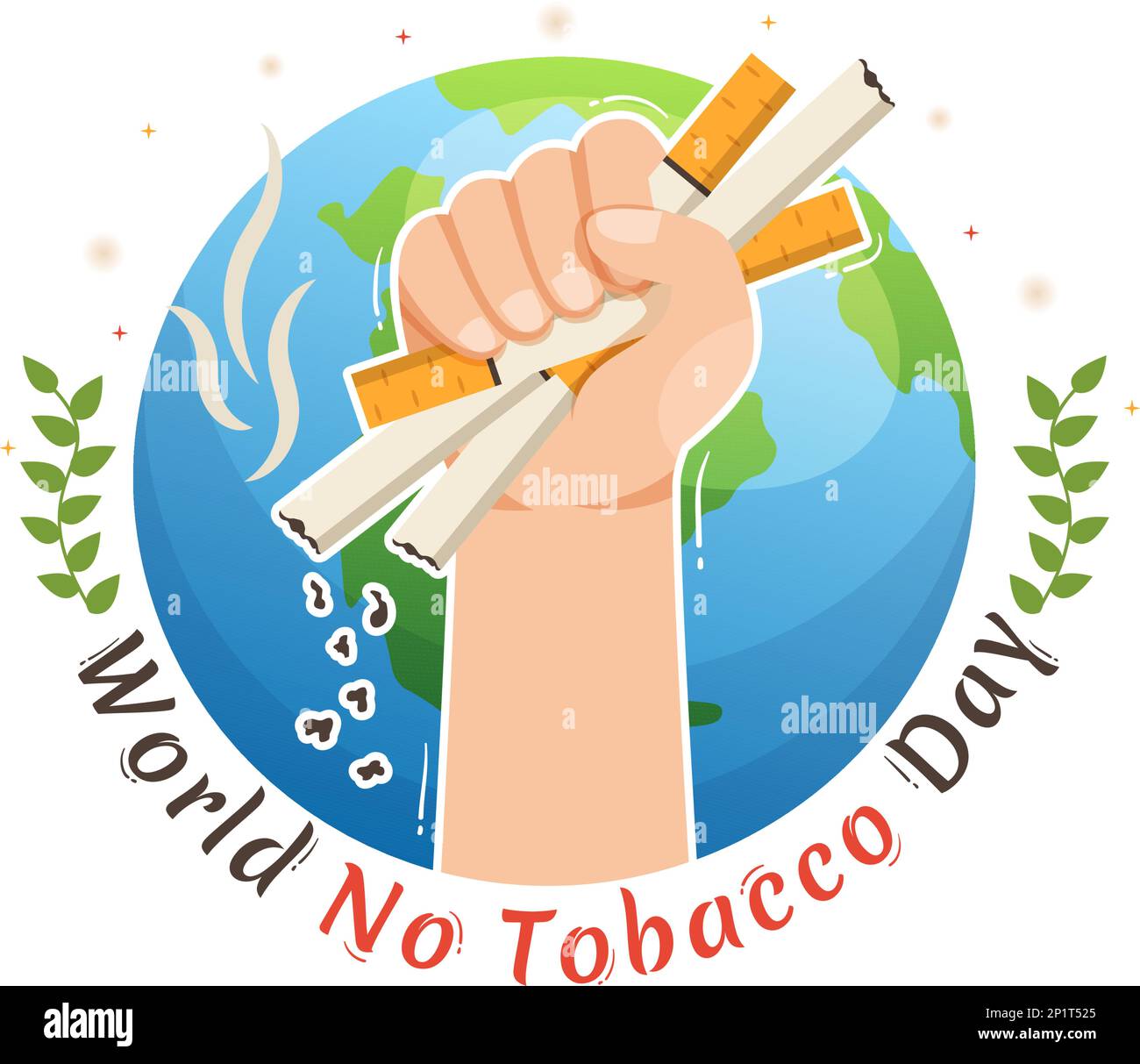 World No Tobacco Day Illustration of Stop Smoking, Cigarette Butt and ...