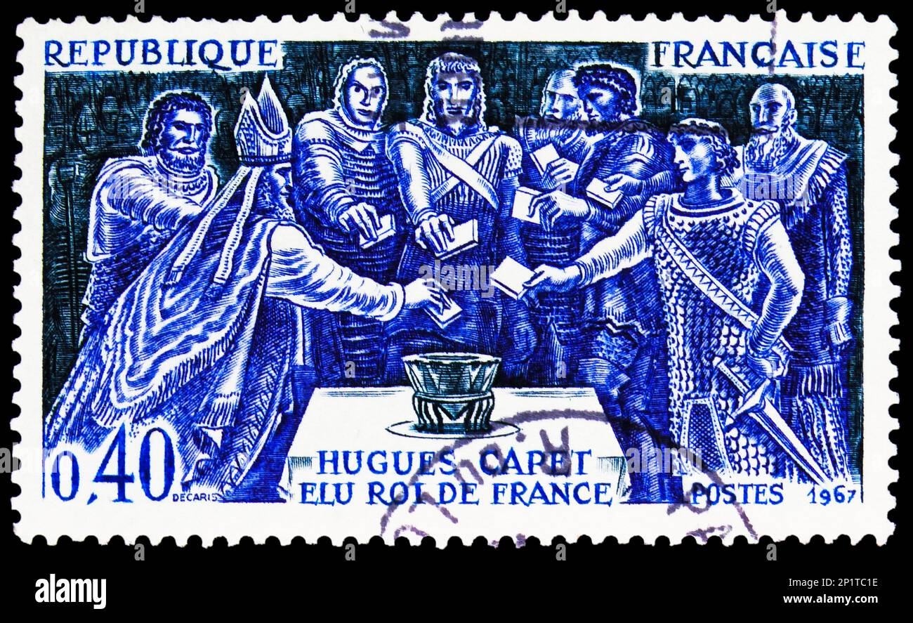 MOSCOW, RUSSIA - FEBRUARY 15, 2023: Postage stamp printed in France ...