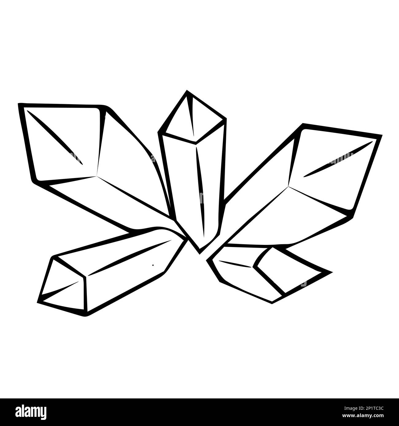 Hand drawn crystals on a white background Vector illustration Stock ...