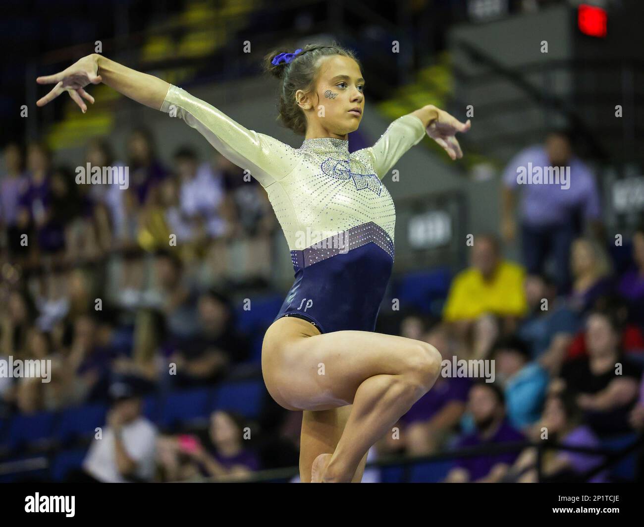 March 3, 2023: George Washington's Sarah Zois competes on the balance ...
