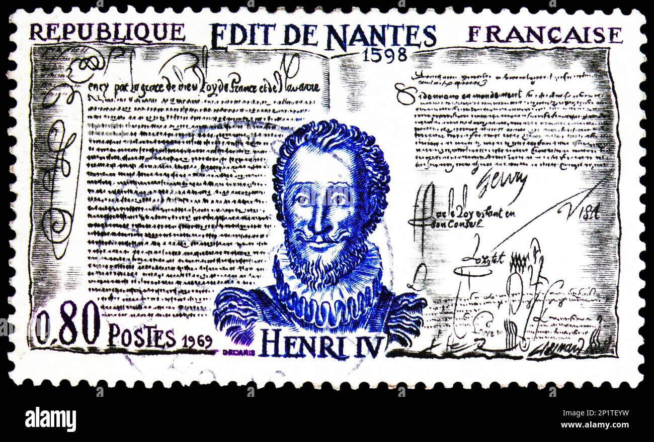 MOSCOW, RUSSIA - FEBRUARY 15, 2023: Postage stamp printed in France ...