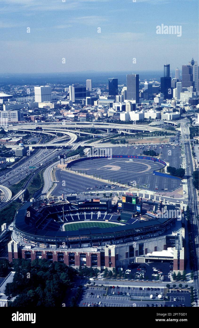 An aerial view of Turner Field, home of the Atlanta Braves, in Atlanta ...