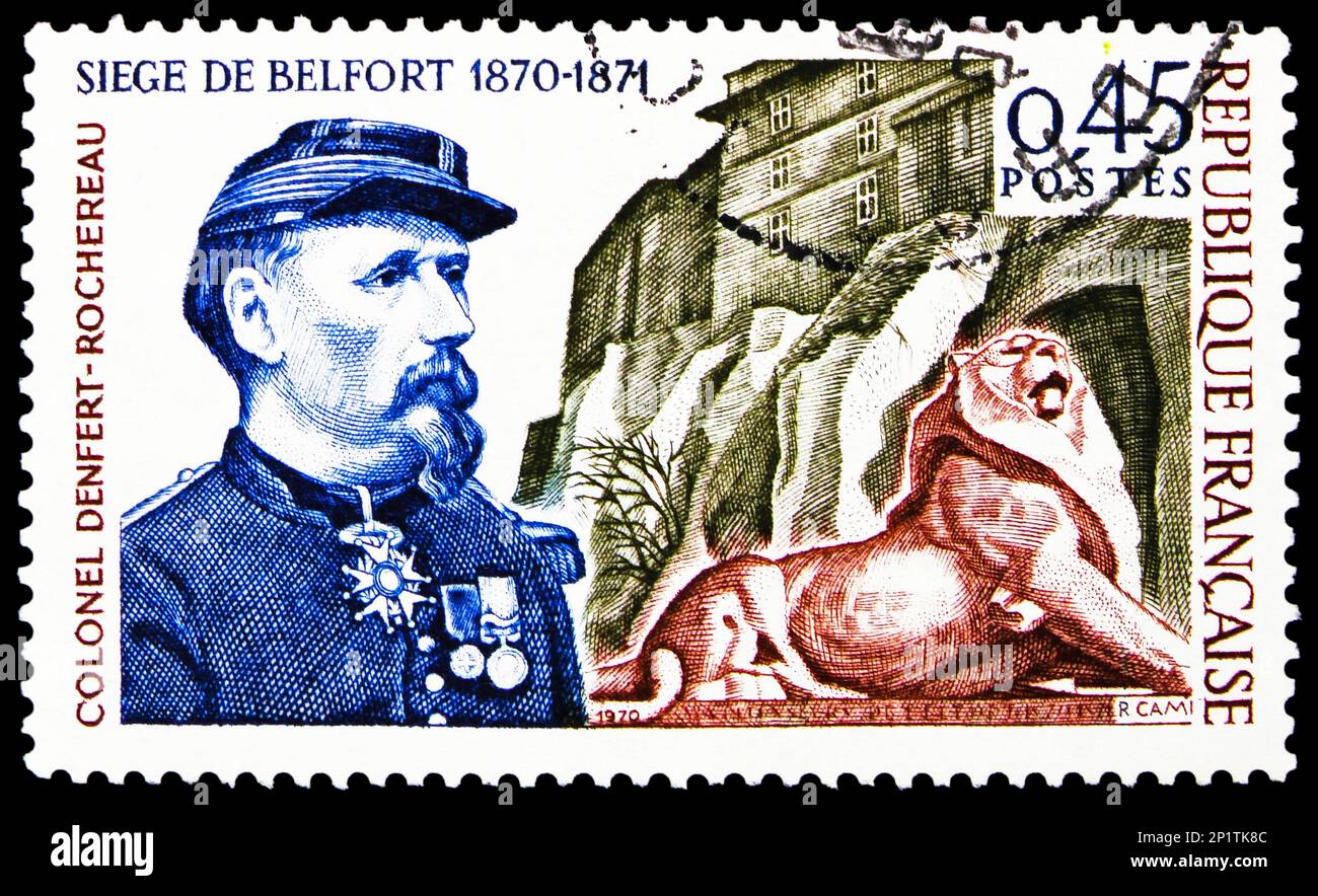 MOSCOW, RUSSIA - FEBRUARY 15, 2023: Postage stamp printed in France ...