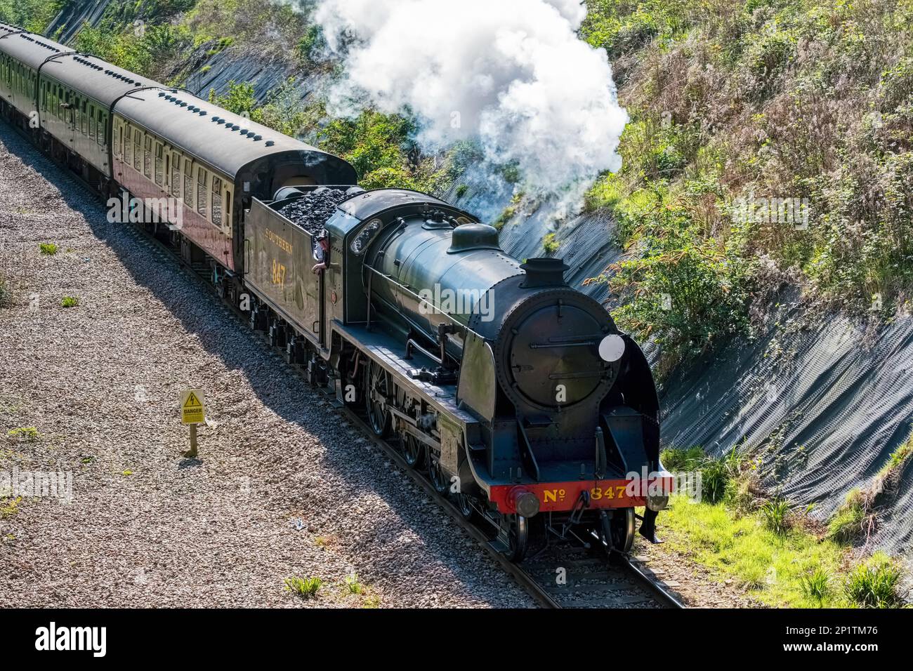 Steam Train on the Bluebell Railway Line in Sussex Stock Photo - Alamy
