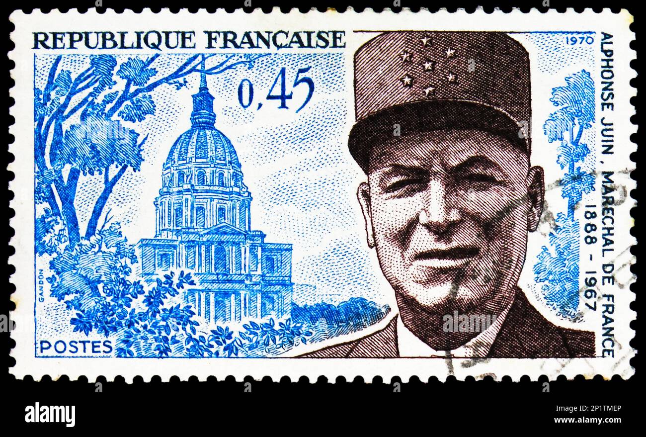 MOSCOW, RUSSIA - FEBRUARY 15, 2023: Postage stamp printed in France ...