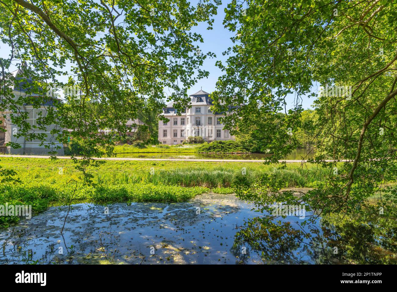 View of Tuernich Castle with moat, Kerpen, North Rhine-Westphalia Stock ...