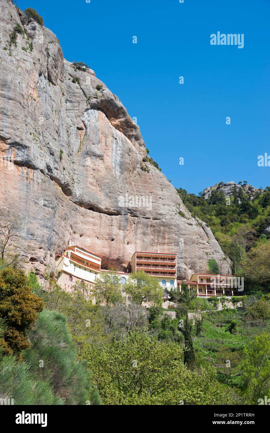 Monastery, Moni Mega Spileon, Kalavryta, Achaia, Peloponnese, Greece ...