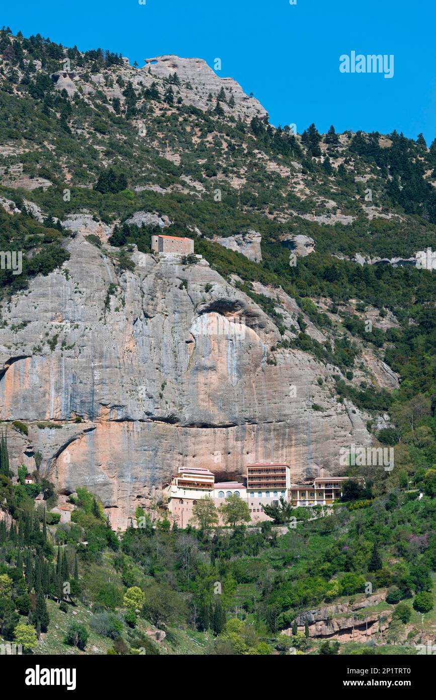 Monastery, Moni Mega Spileon, Kalavryta, Achaia, Peloponnese, Greece ...